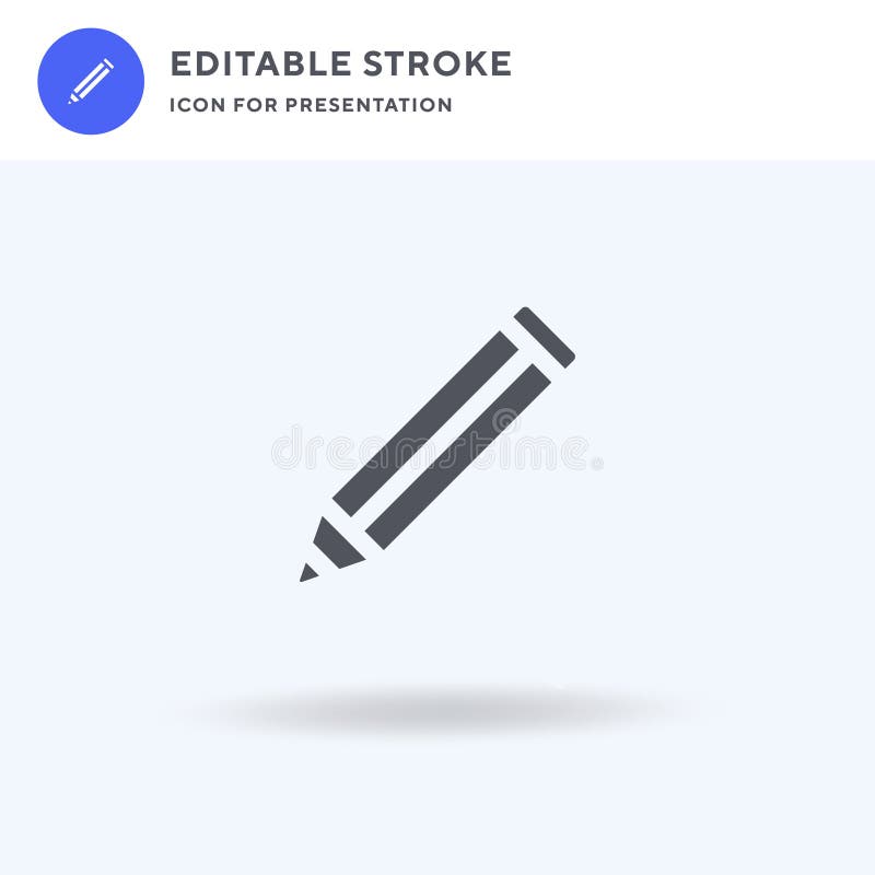 Pencil Icon Vector, Filled Flat Sign, Solid Pictogram Isolated on White ...