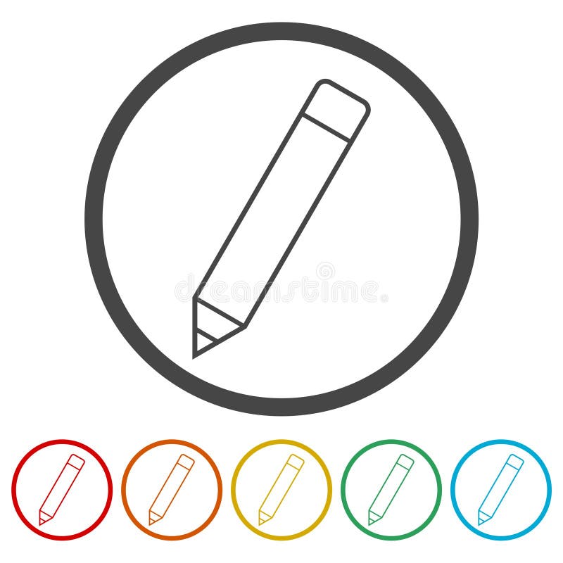 Pencil icons set stock vector. Illustration of background - 141635040