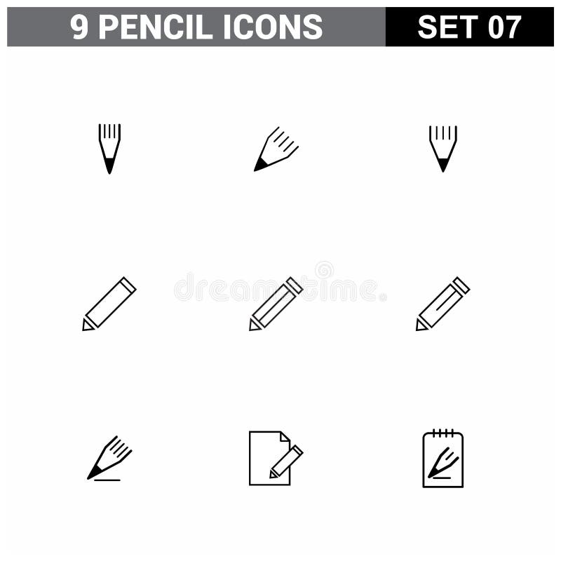 Pencil icons set vector stock vector. Illustration of page - 123825647