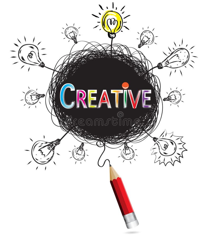 Pencil Idea Isolate Write Colorful Creative Business Illustration ...