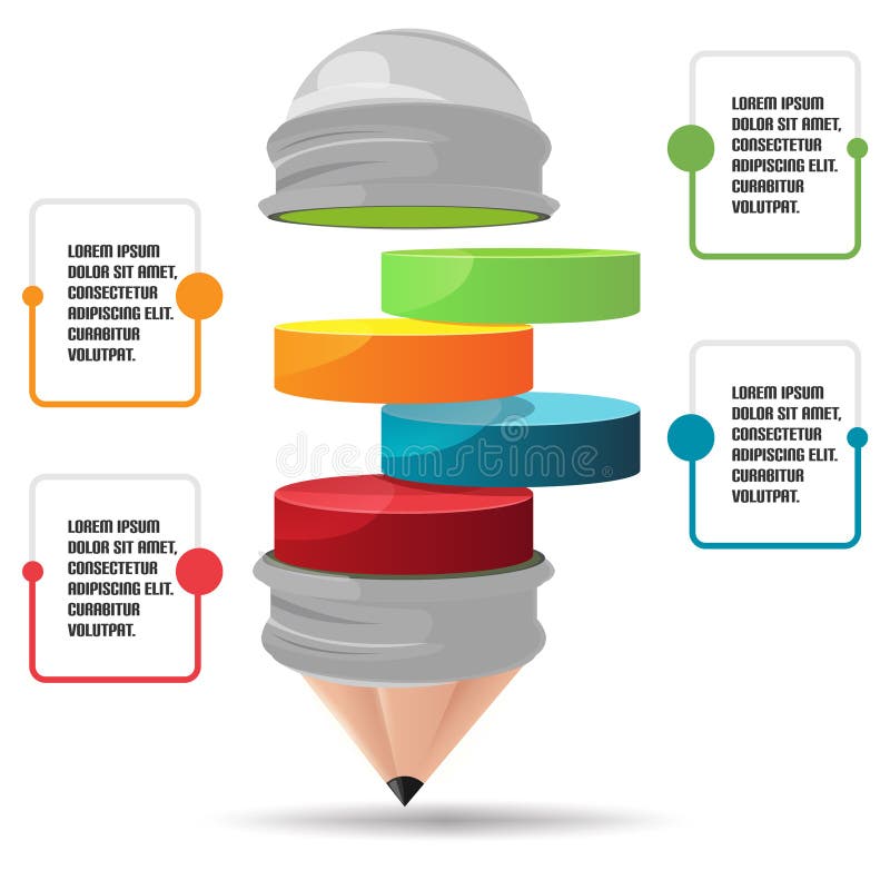 Pencil Info Graphic Design Template. Pencil Infographic Concept School ...