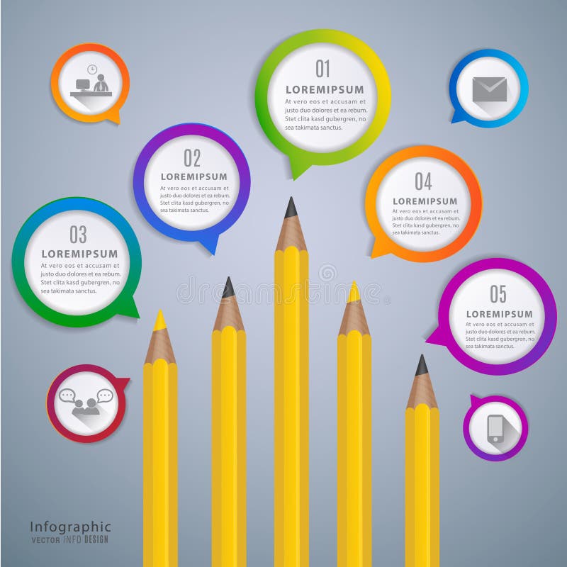 Pencil infographic vector stock vector. Illustration of business - 55192246