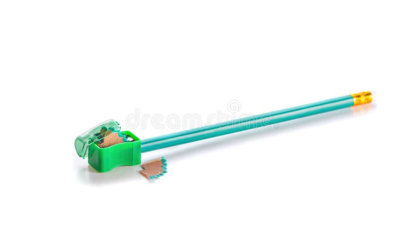 A Pencil Inserted into a Small Sharpener for Sharpening. Crayon ...
