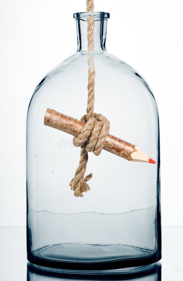 Pencil inside an bottle. stock image. Image of fashioned - 20880695
