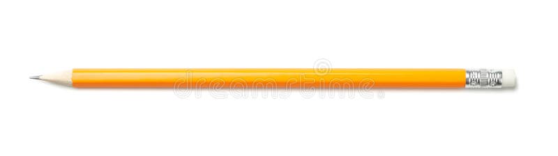Pencil Isolated on White Background, Top View Stock Photo - Image of ...