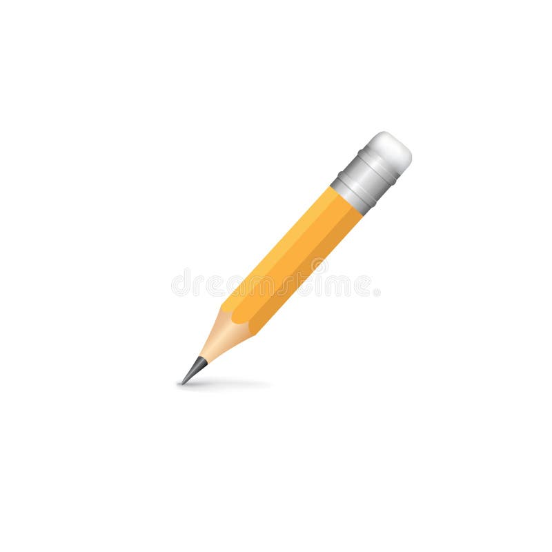 Pencil Isolated On White Background. Vector Cartoon Stock Illustration ...