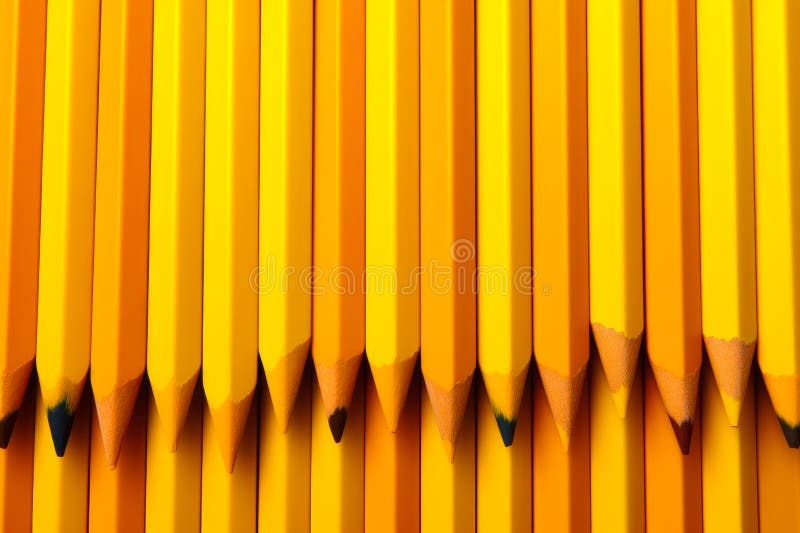 Pencil is Laying on Yellow Surface with Shadow. Generative AI Stock ...