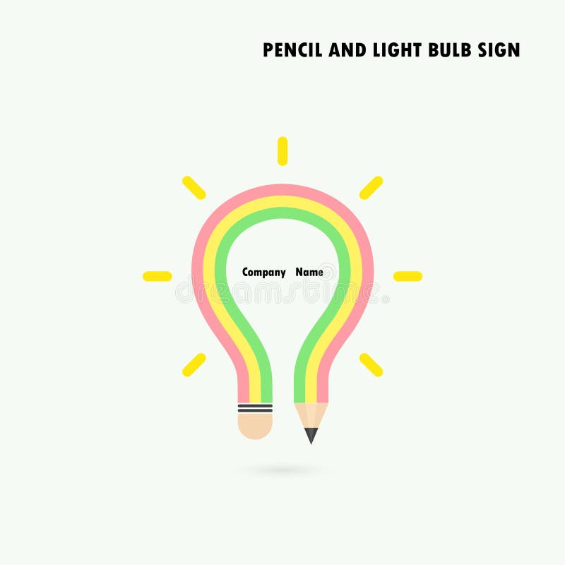Pencil and Light Bulb on Background. Education Concept Stock Vector ...