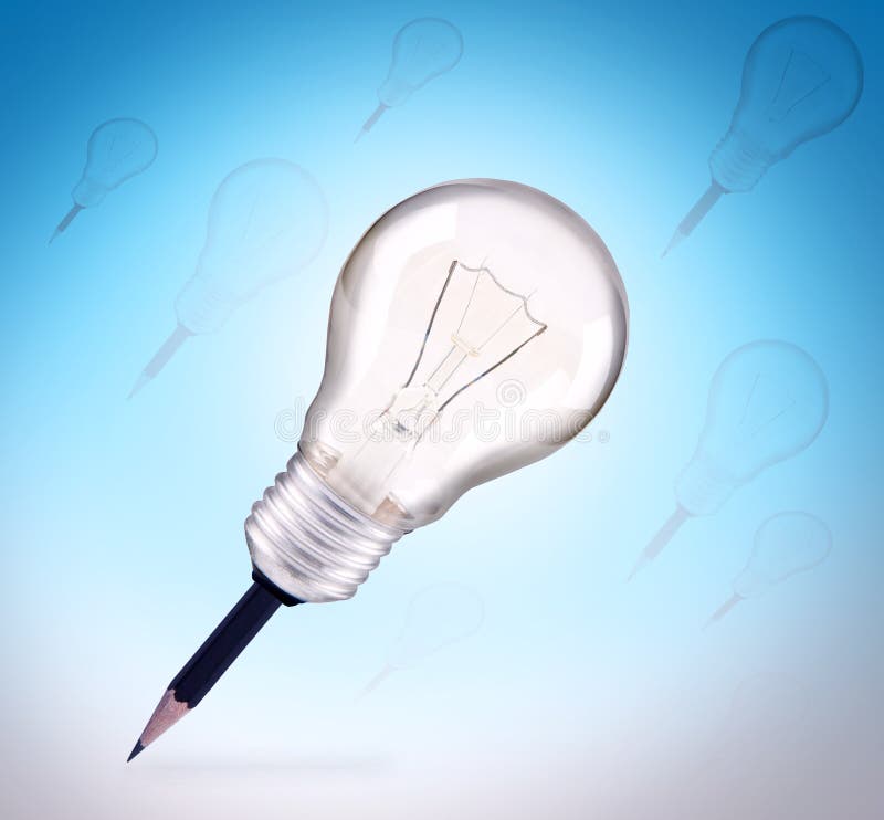 Pencil and Light Bulb for Idea Creative Stock Illustration ...