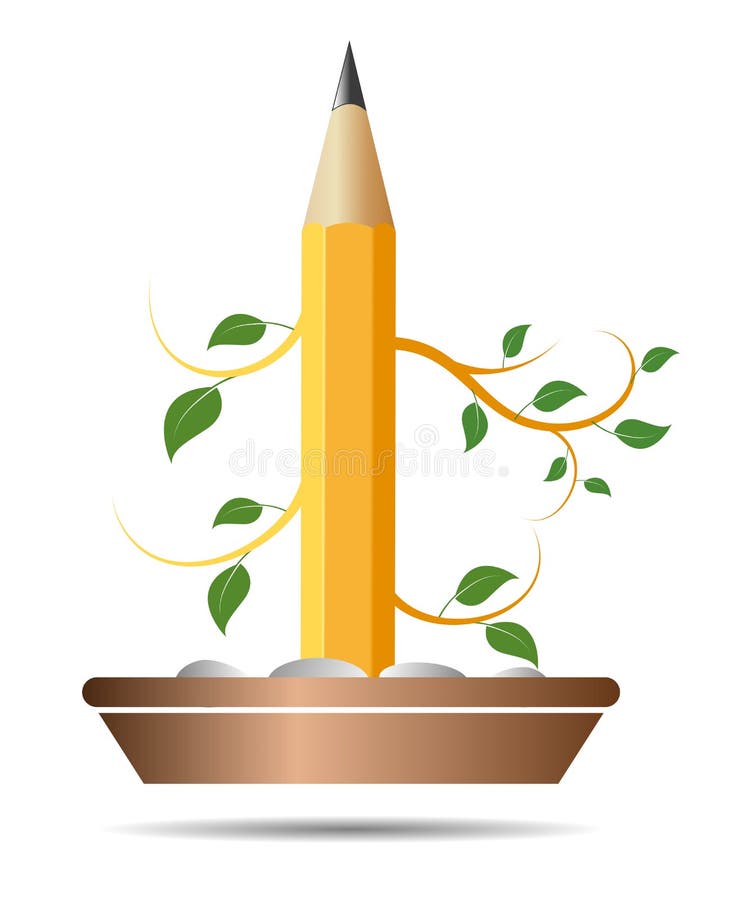 Pencil Like a Tree, Concept Acology Stock Vector - Illustration of ...