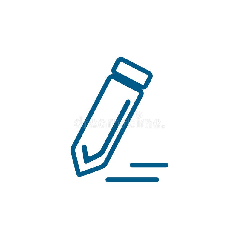 Pencil Blue Icon on White Background. Blue Flat Style Vector ...