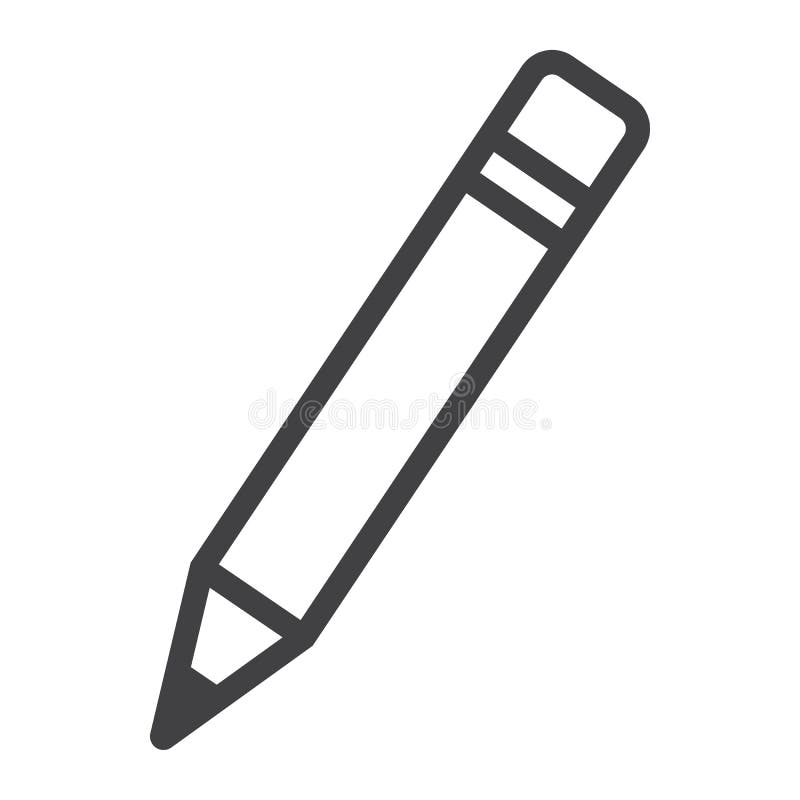Pencil Line Icon, Education and School Element Stock Vector ...