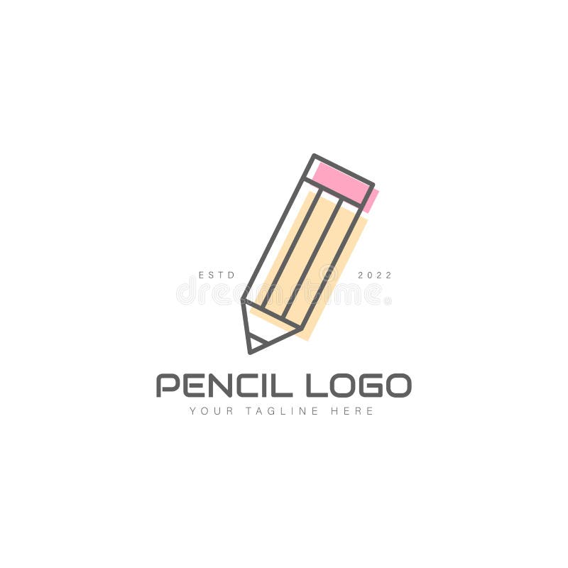 Pencil Line Logo Design Icon Illustration Stock Vector - Illustration ...