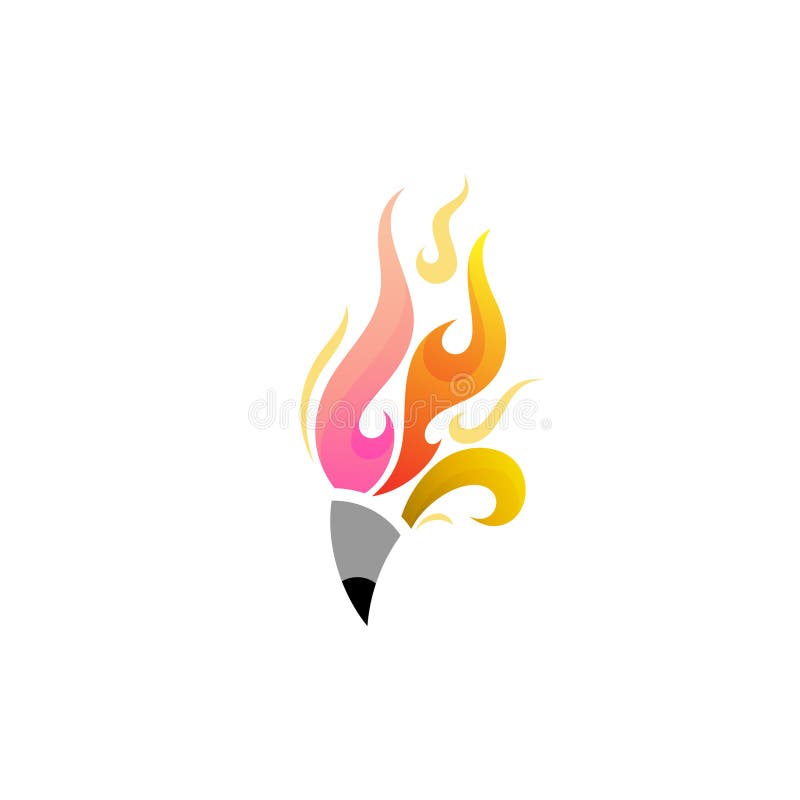 Pen Fire Vector Logo Design Flame Icon Symbol Stock Illustrations – 188 ...