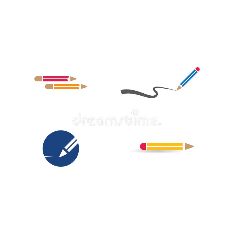 Pencil Logo icon template stock vector. Illustration of work - 161322131