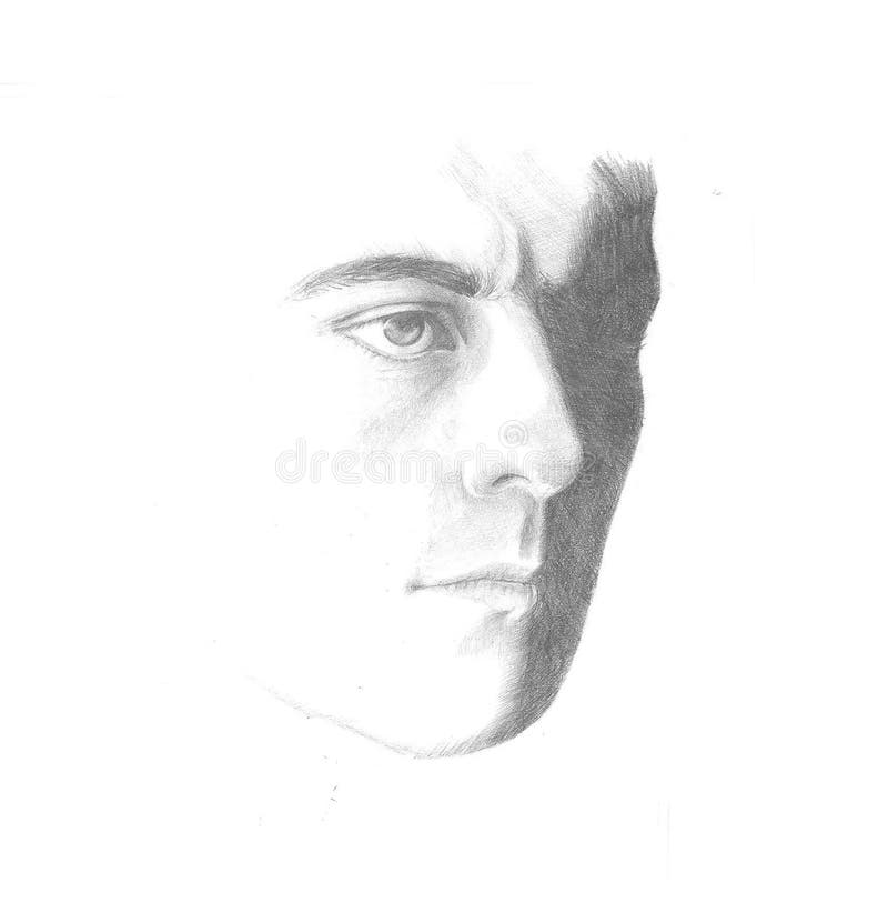 Pencil male portrait stock illustration. Illustration of pencil - 86113834