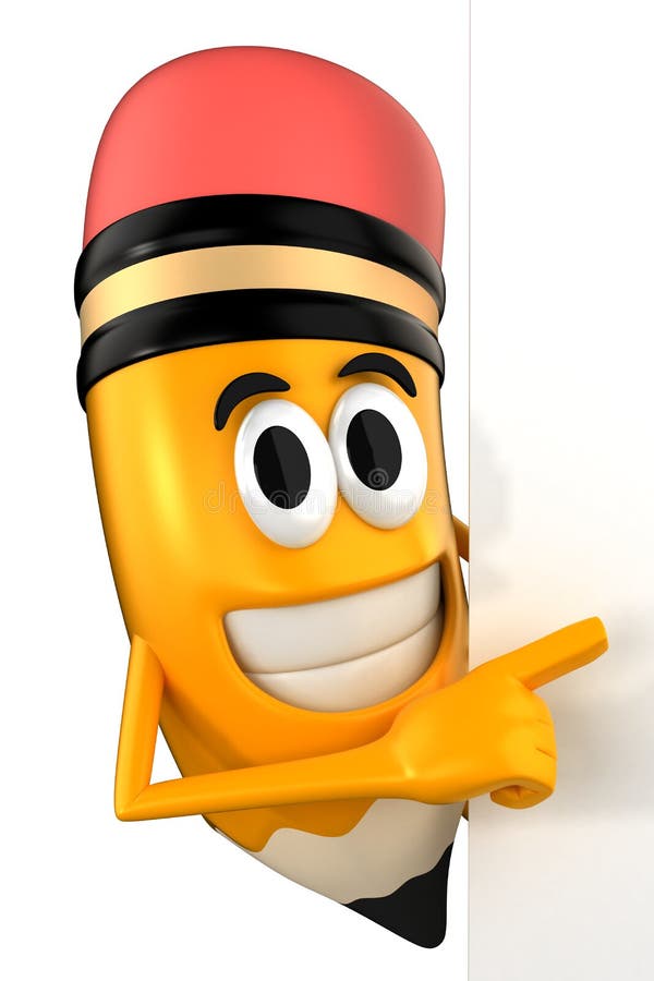 Pencil mascot stock illustration. Illustration of comment - 45283280