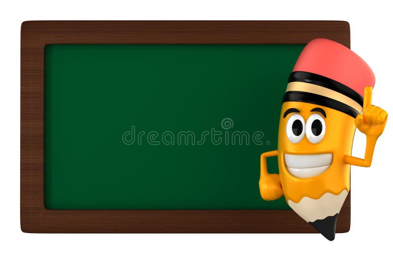 Pencil mascot stock illustration. Illustration of draw - 45283251