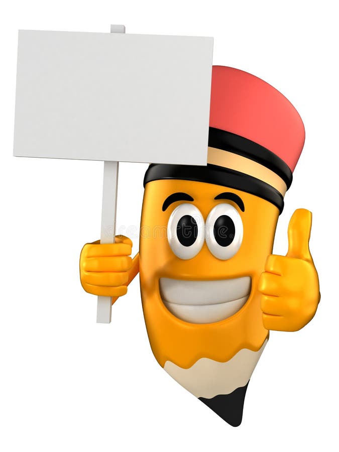 Pencil mascot stock illustration. Illustration of note - 45283216