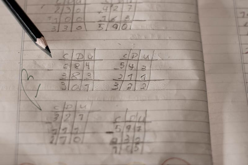 Pencil on math notebook stock photo. Image of blog, math - 196603860