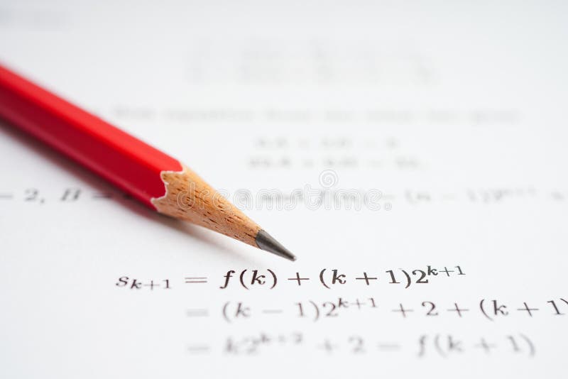 Pencil on Mathematic Formula Exercise Test Paper in Education School ...