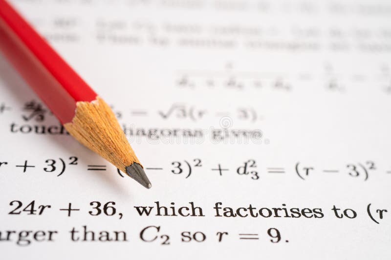 Pencil on Mathematic Formula Exercise Test Paper in Education School ...