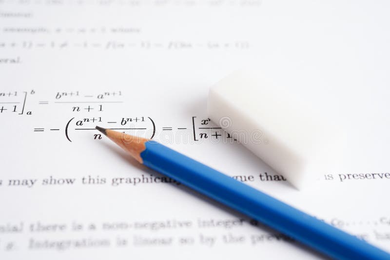 Pencil on Mathematic Formula Exercise Test Paper in Education School ...