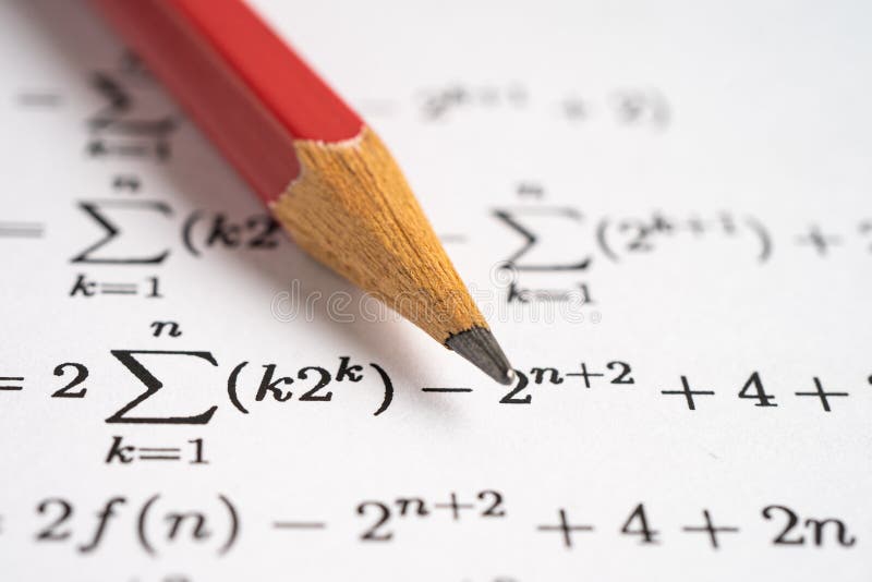 Pencil on Mathematic Formula Exercise Test Paper in Education School ...