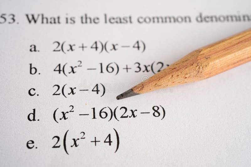 Pencil on Mathematic Formula Exercise Test Paper in Education School ...