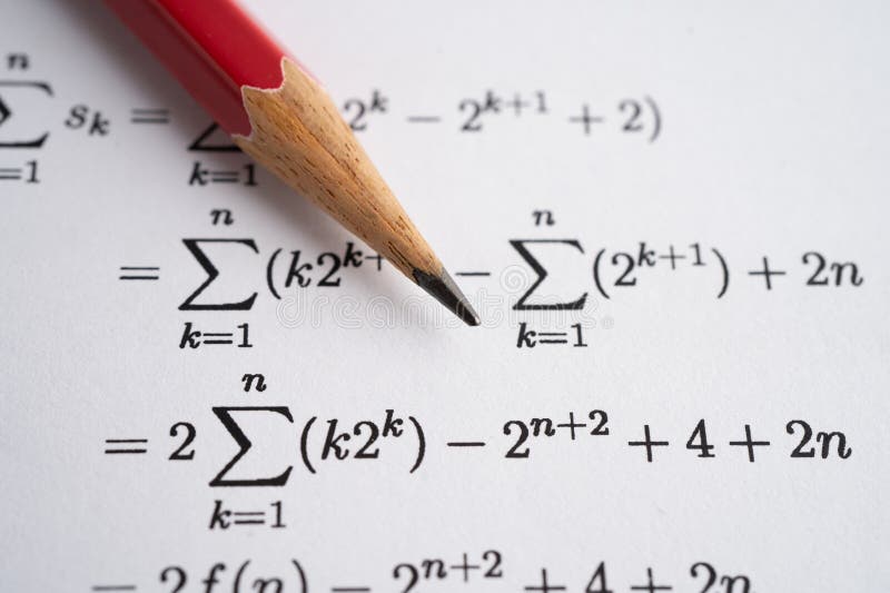 Pencil on Mathematic Formula Exercise Test Paper in Education School ...