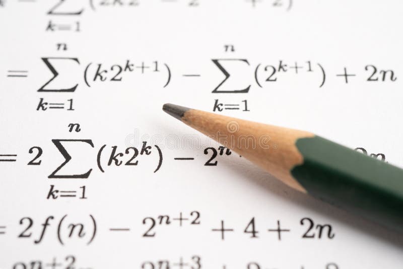 Pencil on Mathematic Formula Exercise Test Paper in Education School ...