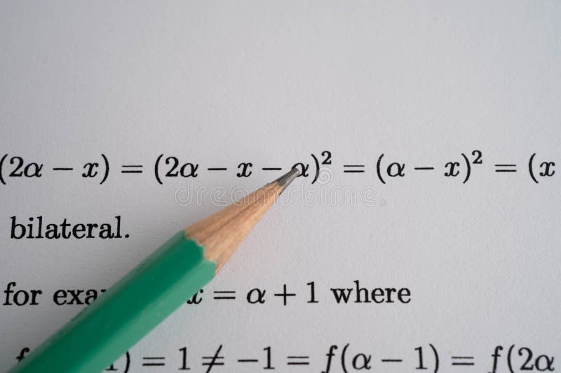 Pencil on Mathematic Formula Exercise Test Paper in Education School ...