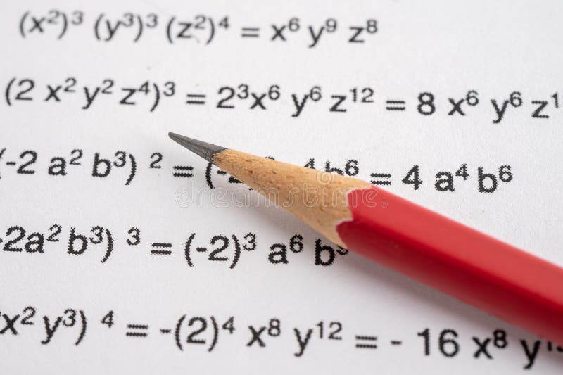 Pencil on Mathematic Formula Exercise Test Paper in Education School ...