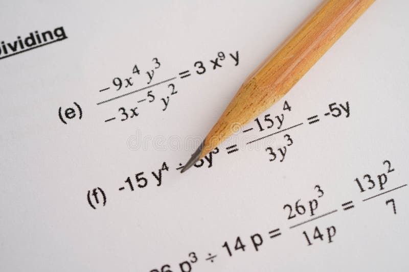 Pencil on Mathematic Formula Exercise Test Paper in Education School ...