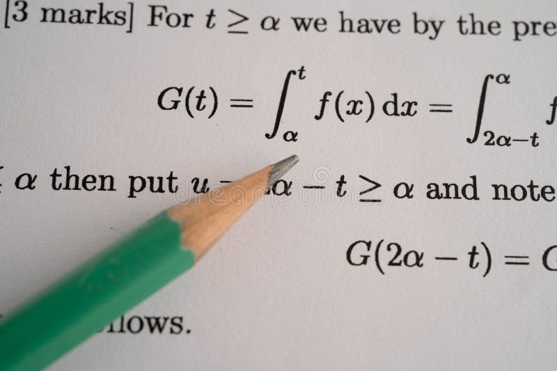 Pencil on Mathematic Formula Exercise Test Paper in Education School ...