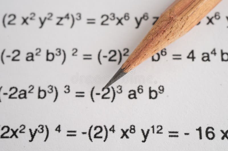 Pencil on Mathematic Formula Exercise Test Paper in Education School ...