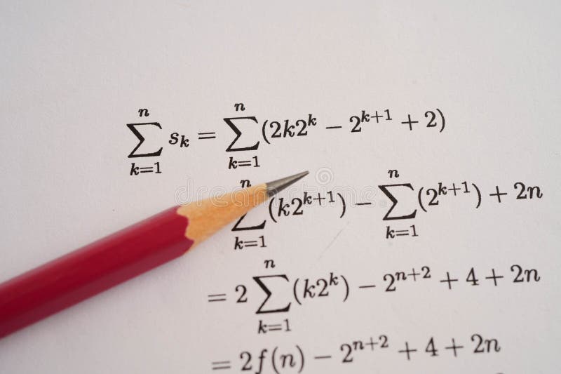 Pencil on Mathematic Formula Exercise Test Paper in Education School ...