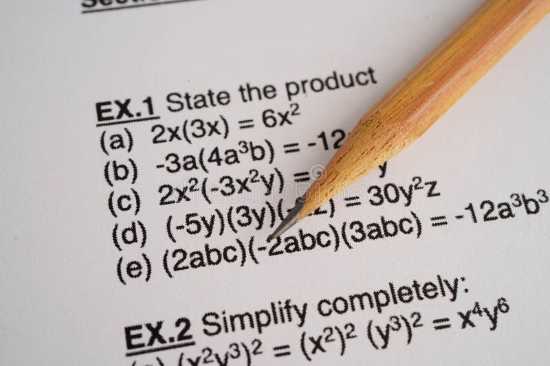 Pencil on Mathematic Formula Exercise Test Paper in Education School ...