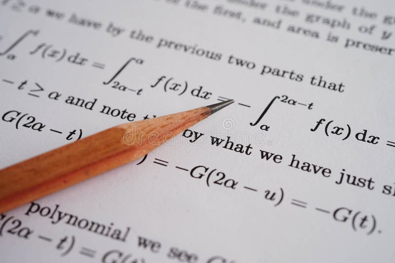 Pencil on Mathematic Formula Exercise Test Paper in Education School ...