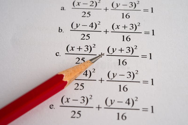 Pencil on Mathematic Formula Exercise Test Paper in Education School ...