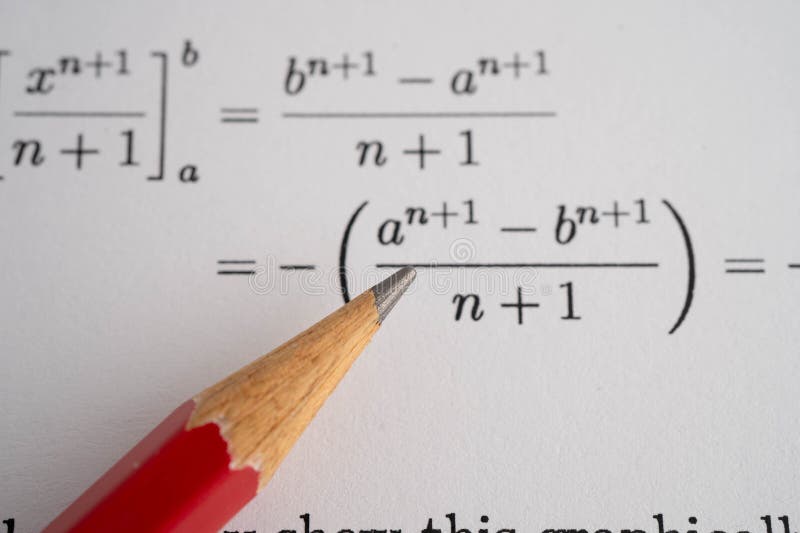 Pencil on Mathematic Formula Exercise Test Paper in Education School ...