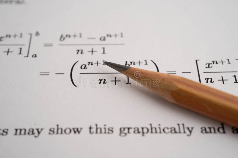 Pencil on Mathematic Formula Exercise Test Paper in Education School ...