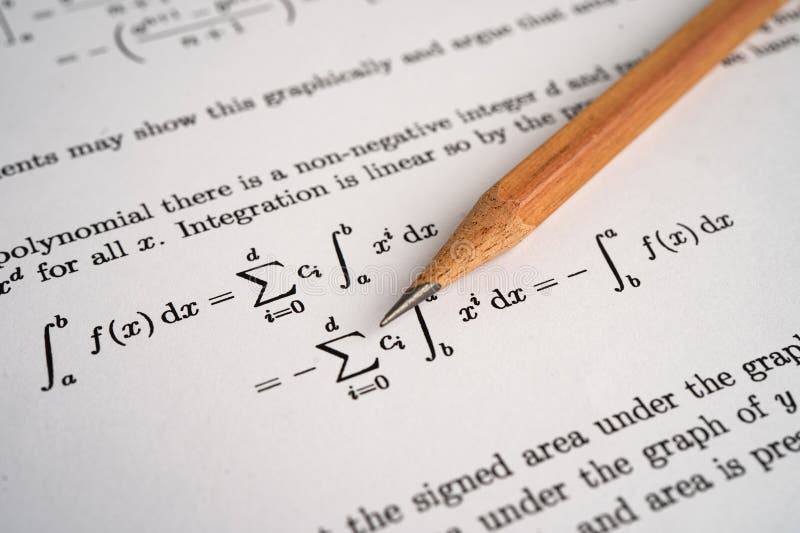 Pencil on Mathematic Formula Exercise Test Paper in Education School ...