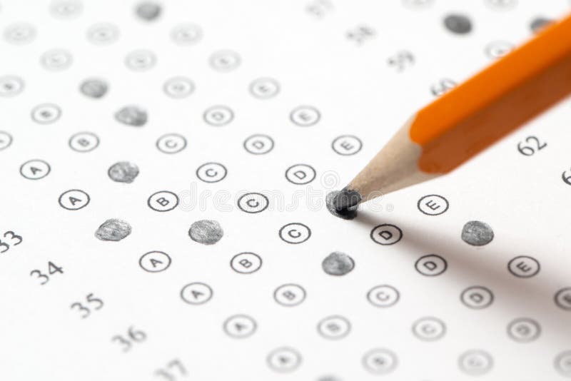 Pencil and Multiple Choice Test Sheet Stock Photo - Image of bubble ...