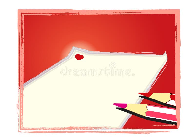 Pencil and note stock vector. Illustration of label, greeting - 28296187