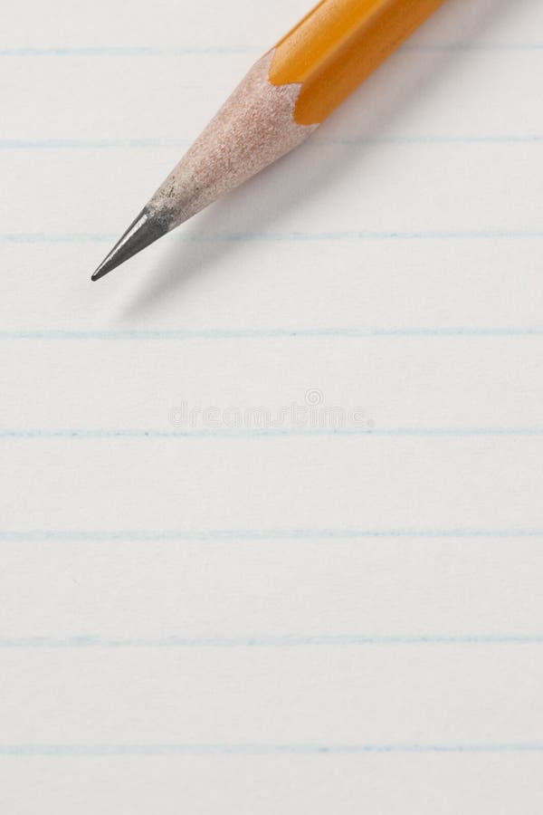 Pencil on Notebook Paper stock image. Image of note, supplies - 11286743