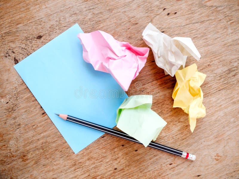 Pencil and note trash stock photo. Image of texture, wood - 43987084