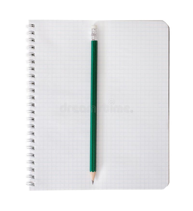 Pencil and notebook. stock image. Image of blank, open - 18148783