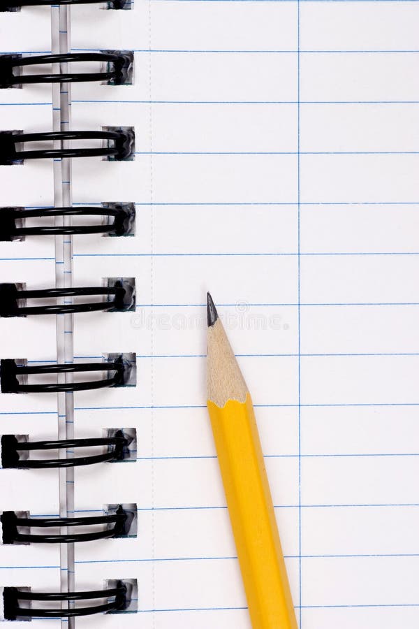 Pencil on notebook stock image. Image of education, post - 1943747