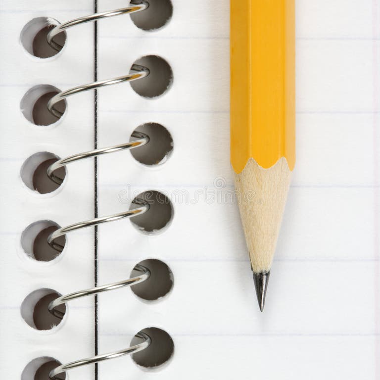 Pencil on notebook. stock image. Image of school, supplies - 2431513